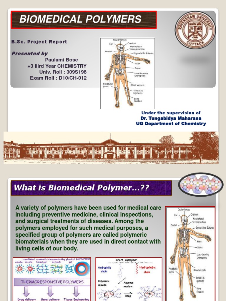 Presentation On Biomedical Polymers | PDF | Biomaterial | Biomedical ...