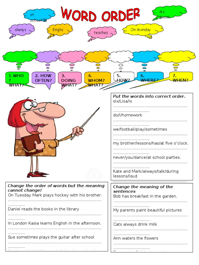 Word Order Exercises for Kids | PDF | Language Arts & Discipline
