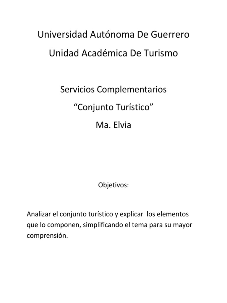 Análisis del Conjunto Turístico | PDF | Turismo | Distribución (comercial)