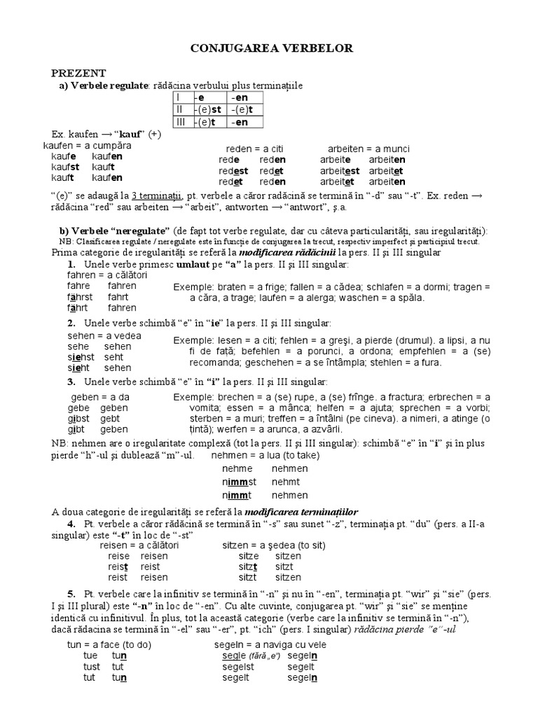 Conjugarea Verbelor | PDF