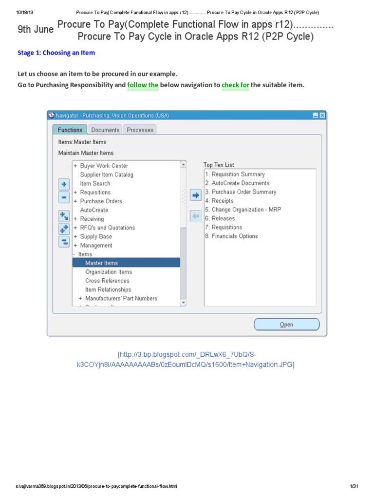 Procure To Pay (Complete Functional Flow in Apps r12 ...