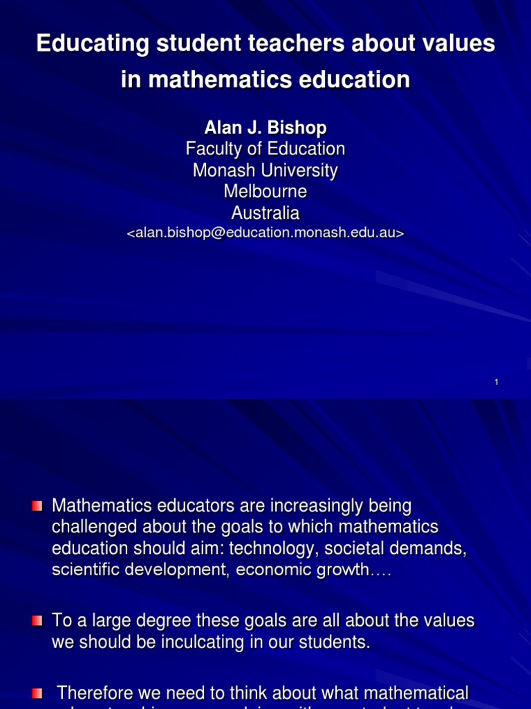 Developing Mathematical Value Competences: Educating Student Teachers ...
