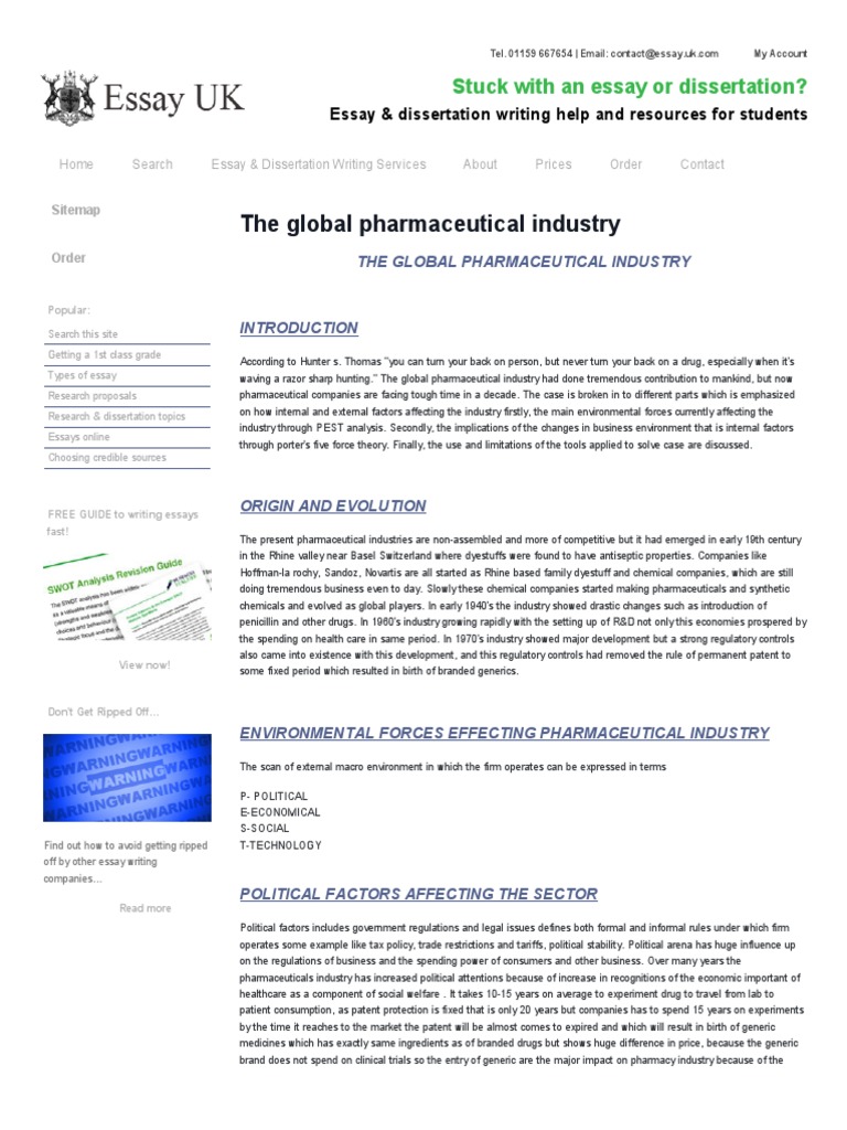 The Global Pharmaceutical Industry | PDF | Generic Drug ...