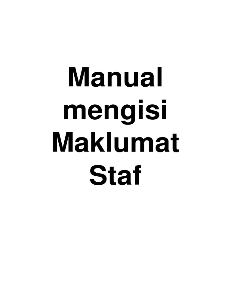SPS - Manual Mengisi Maklumat Staf Dan Maklumat Murid | PDF