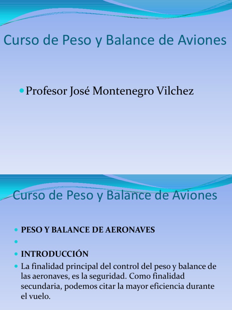 Curso de Peso y Balance de Aeronaves | PDF | Avión | Ala