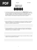 Population Growth Worksheet | PDF | Logistic Function | Population Growth