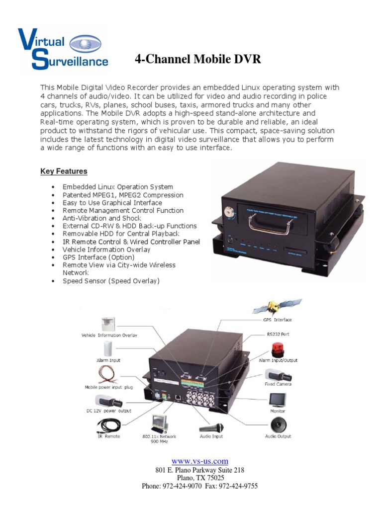 4-Channel Mobile DVR | PDF | Digital Video Recorder | Video