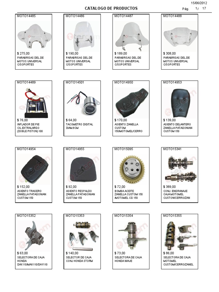Catalogo Repuestos de Motos | Motociclismo