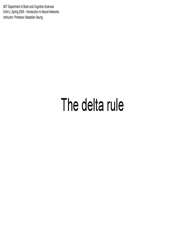 The Delta Rule | PDF | Mathematical Optimization | Function (Mathematics)