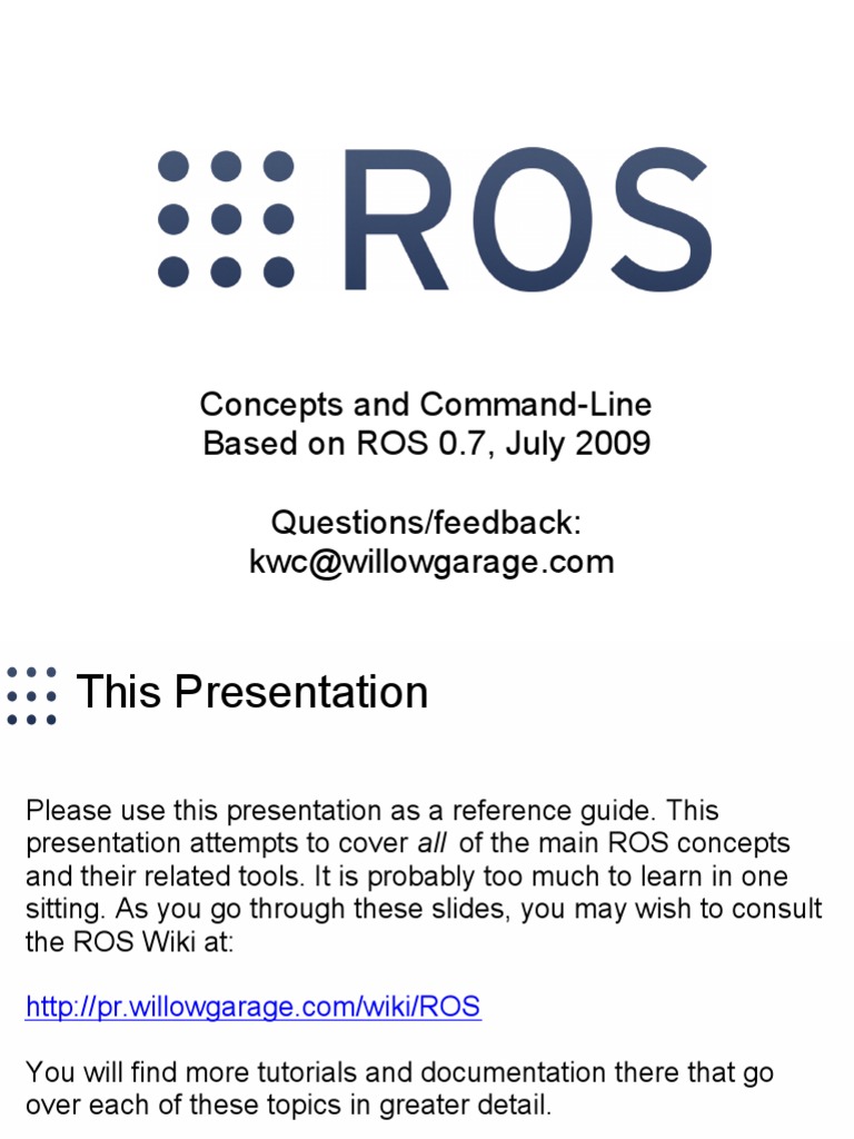 ROS Concepts and Command-Line Overview | PDF | Parameter (Computer Programming) | Computer ...