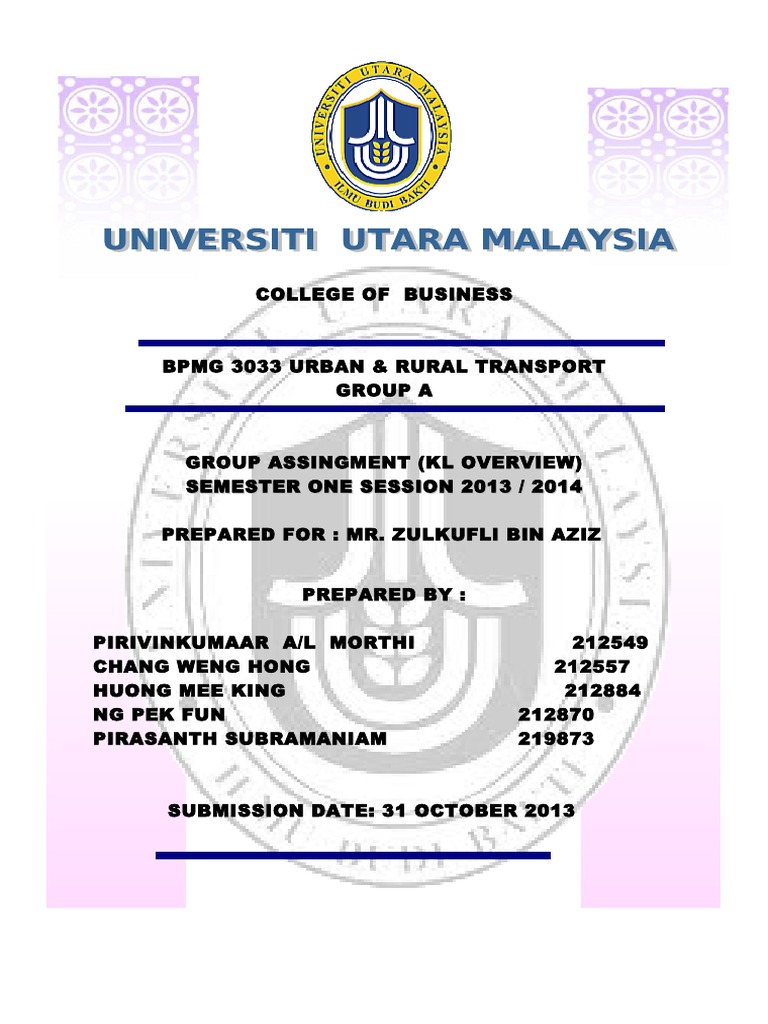 UUM Group Assignment Cover Page | PDF