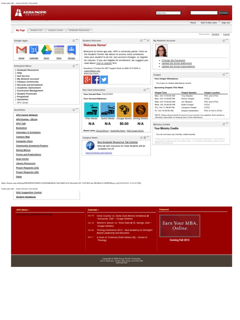 Home Apu Edu - Azusa Pacific University | PDF | Gmail | Computing