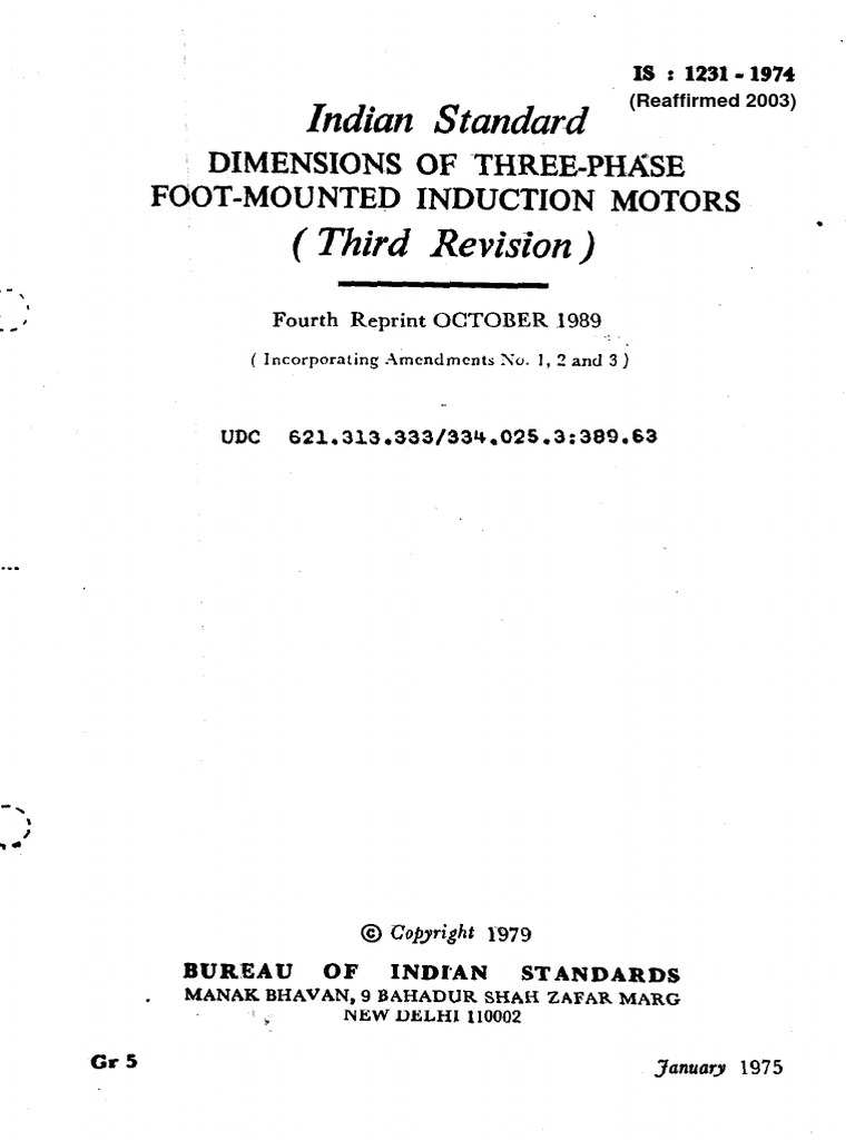 Is 1231.1974 | PDF | Engineering Tolerance | Alternating Current