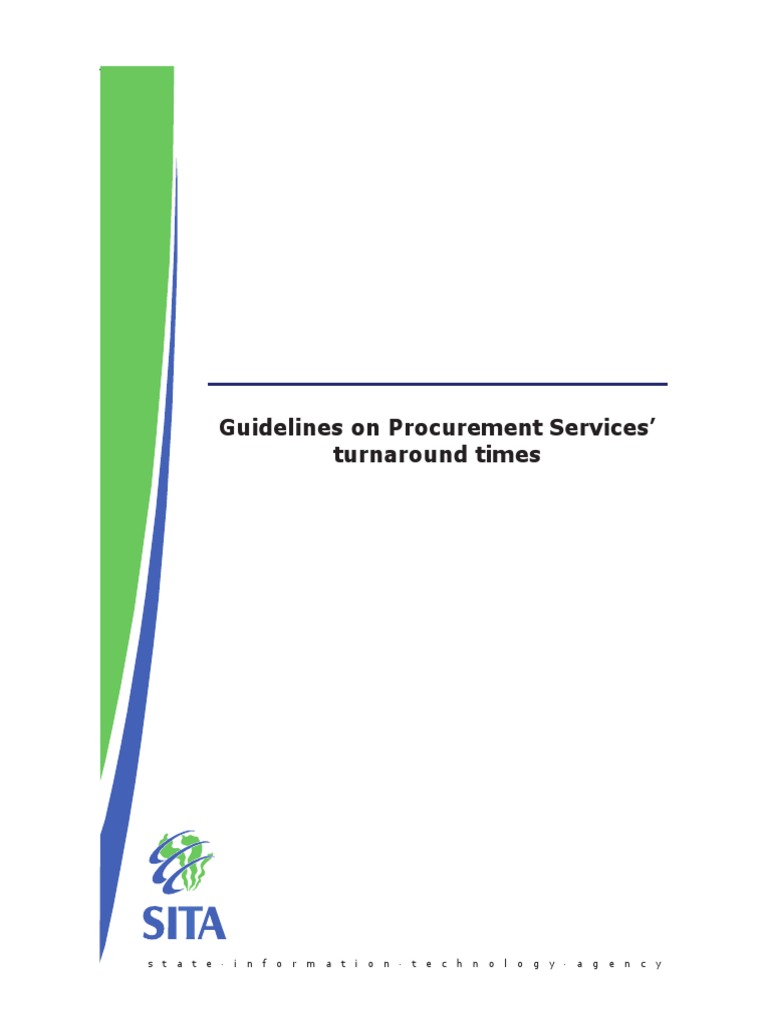 Guide to SITA Procurement Turnaround Times | PDF | Procurement | Government