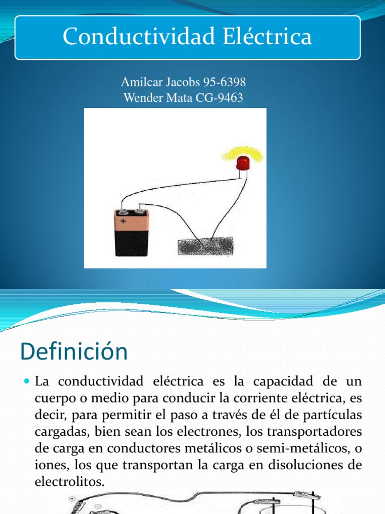 Conductividad+electrica+DIAPO | Resistividad Eléctrica y Conductividad ...