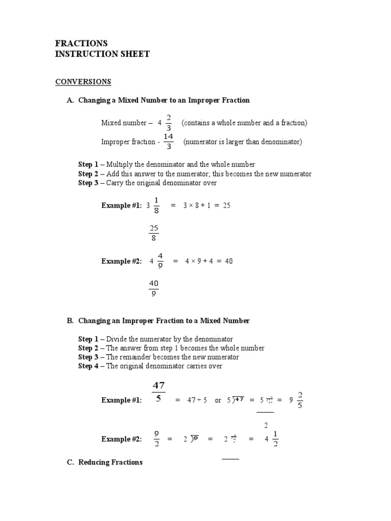 Math Fractions | PDF | Fraction (Mathematics) | Notation