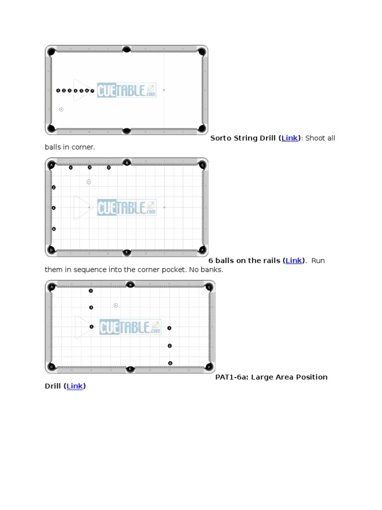 Billiard Drills | PDF | Cue Sports | Individual Sports