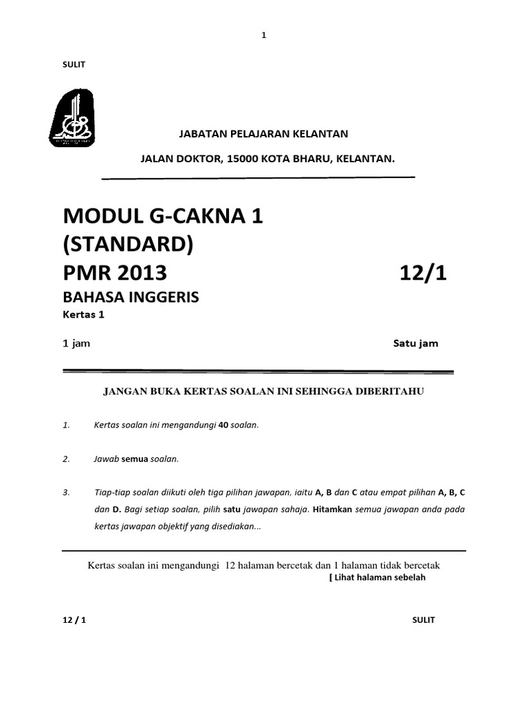 Modul G-Cakna 1 Paper 1 | PDF | Hunting