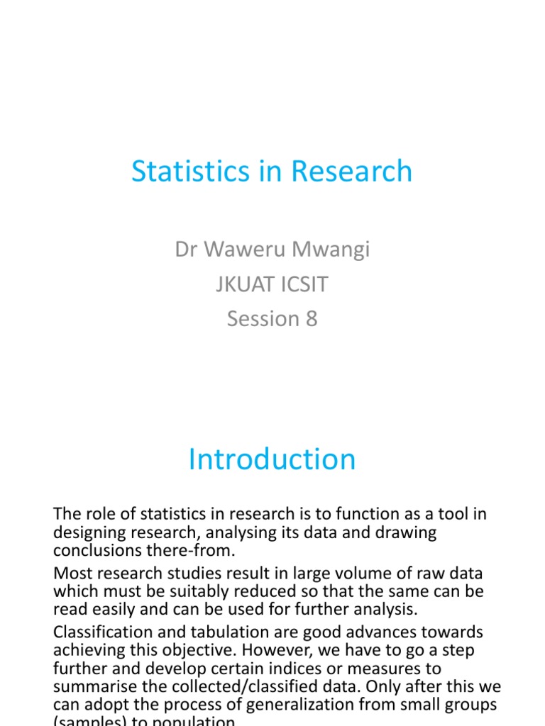 Role of Statistics in Research Methodology | PDF | Mean | Mode (Statistics)