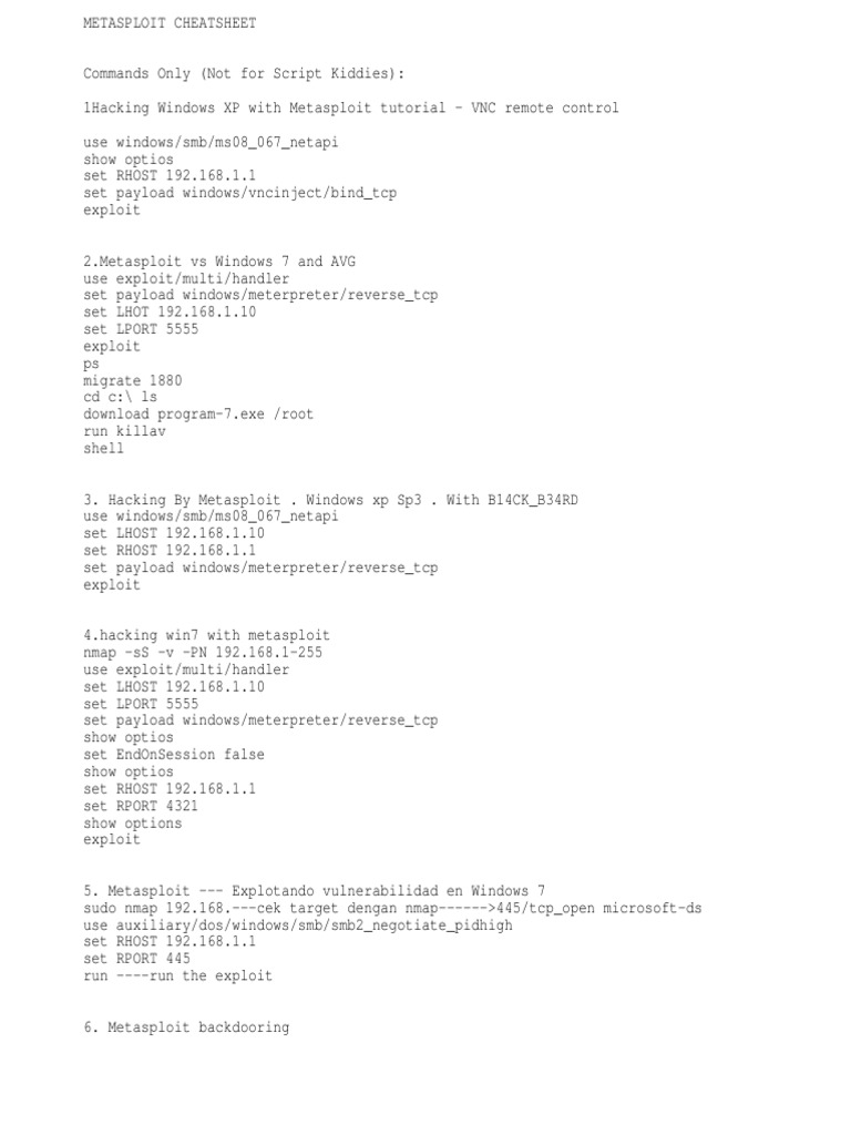 !!!METASPLOIT!!! | PDF | Windows Registry | Shell (Computing)