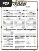 WOD - Werewolf - The Apocalypse - Character Sheet - 2nd Edition | PDF