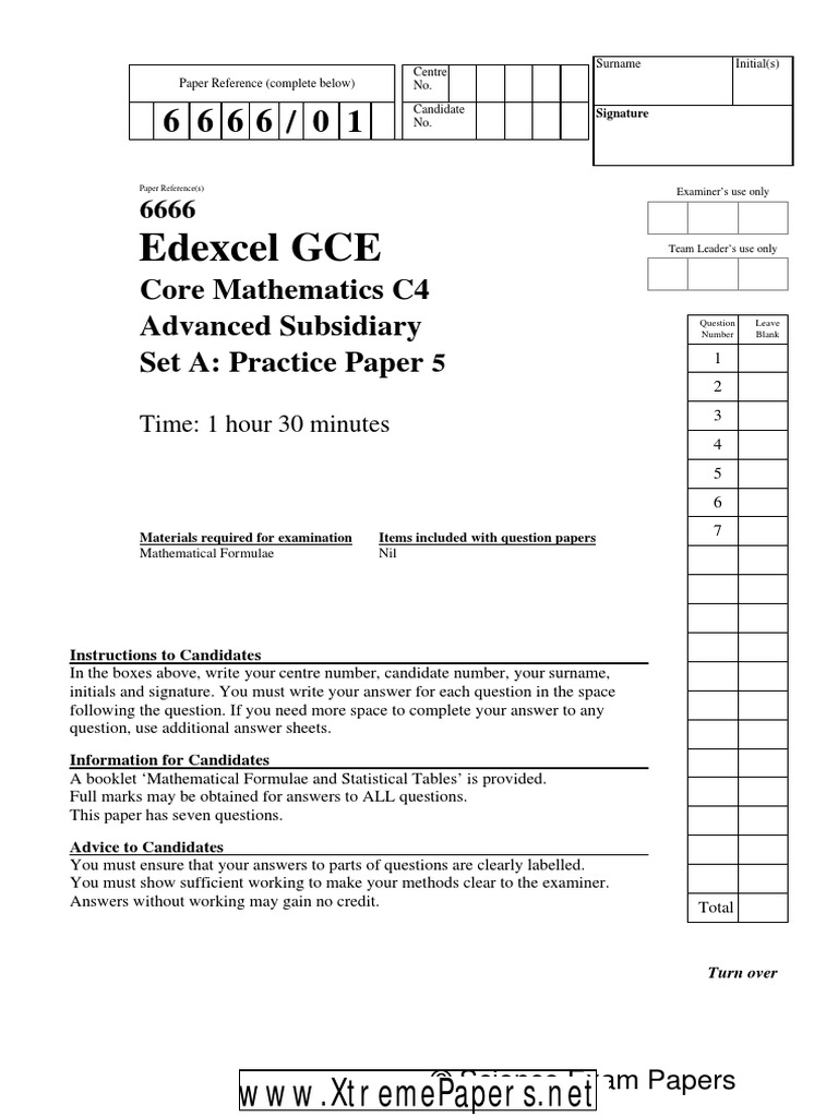C4 Practice A5 | PDF | Equations | Cartesian Coordinate System