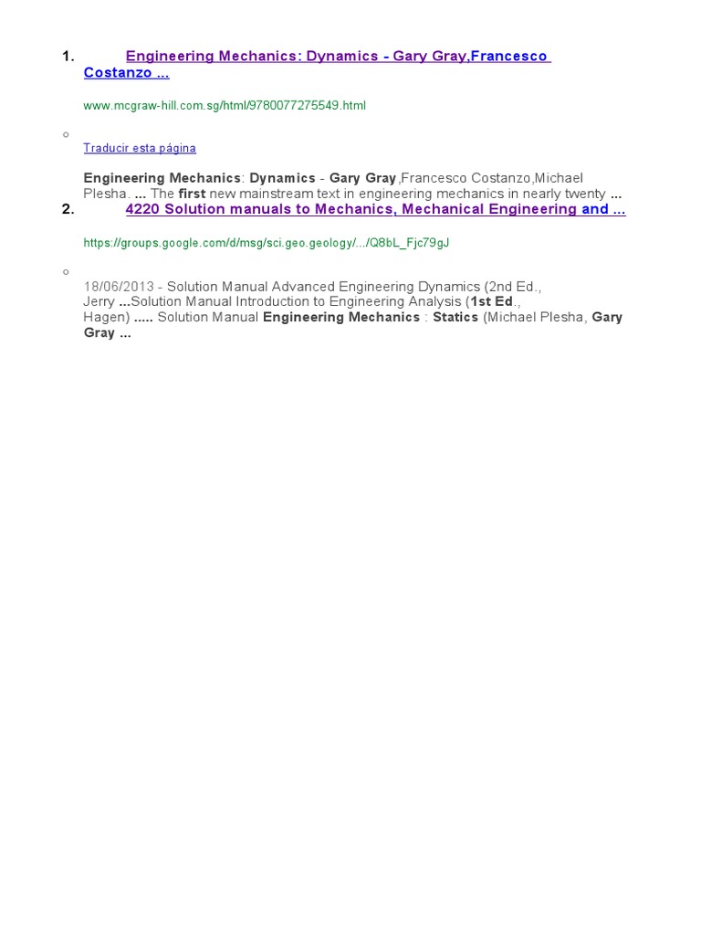 Engineering Mechanics Dynamics Gary Gray:: - , Francesco Costanzo .. | PDF