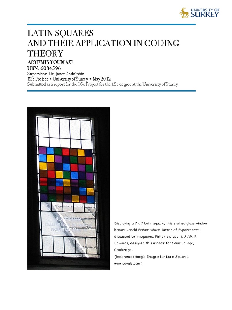 Latin Squares | PDF | Code | Matrix (Mathematics)