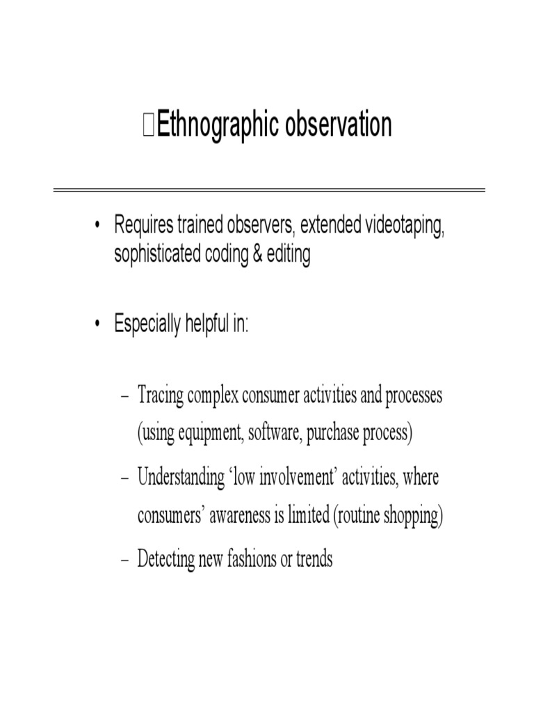 Ethnographic Observation | PDF