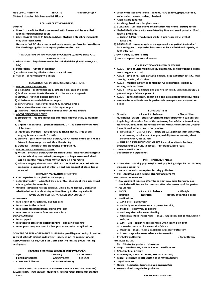 Intra - Operative Nursing | PDF | Surgery | Anesthesia