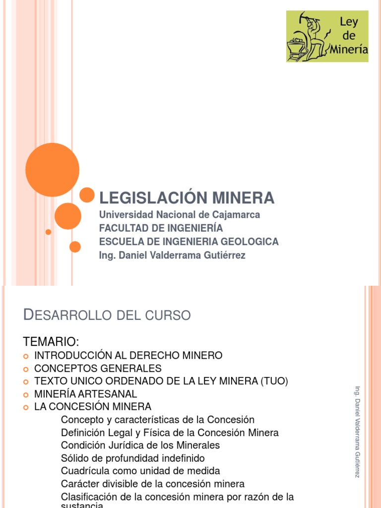 LEGISLACIÓN MINERA (Arreglado) | PDF | Minería | Evaluación de impacto ambiental