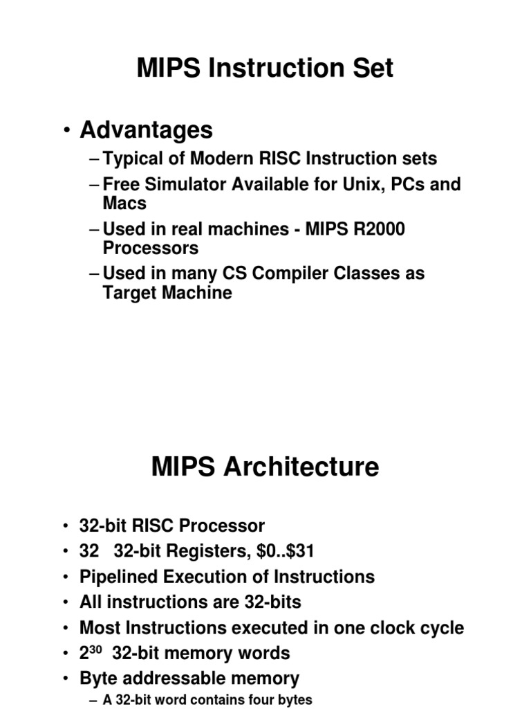 MIPSall | PDF | Instruction Set | Mips Instruction Set
