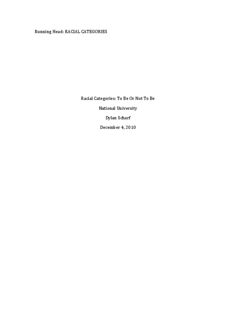 Racial Categories | PDF | Race (Human Categorization) | Racism