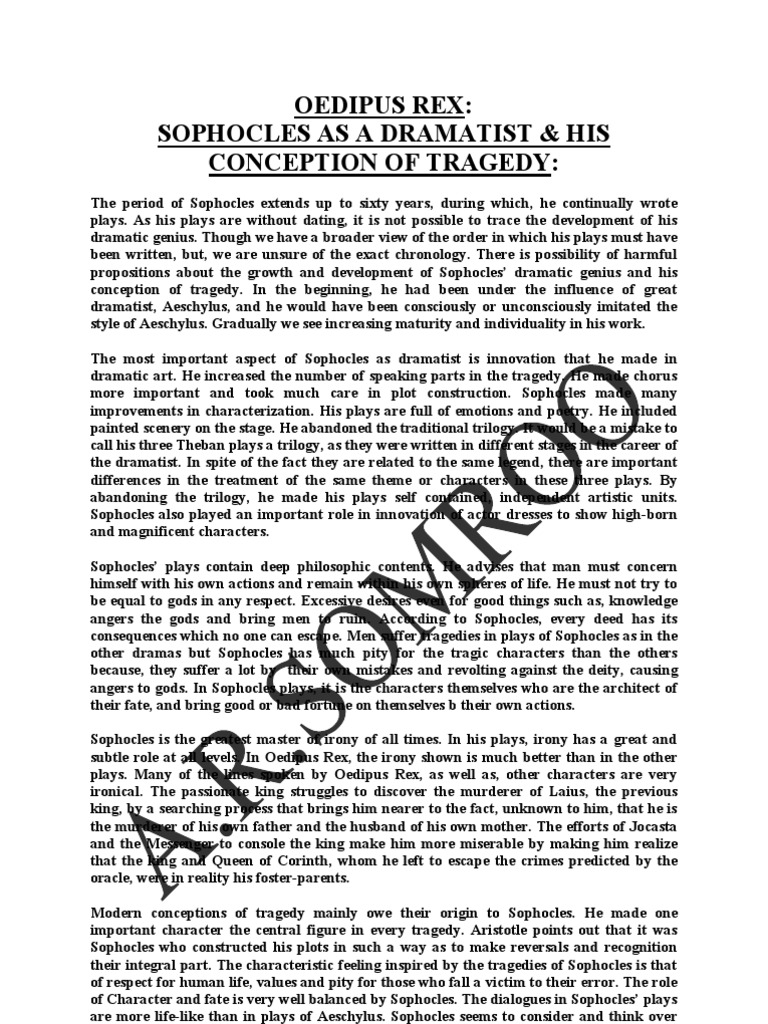 Oedipus Rex | PDF | Sophocles | Tragedy