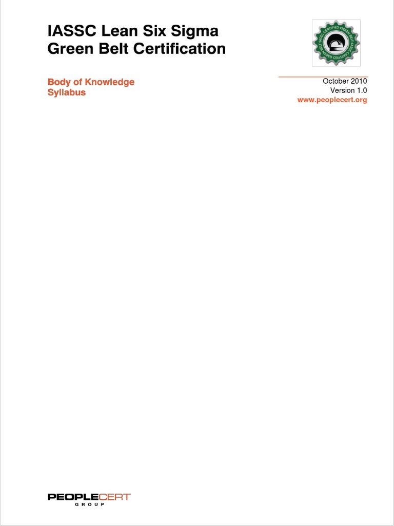 Iassc Leansixsigma Bok Greenbelt Pdf Six Sigma Regression Analysis
