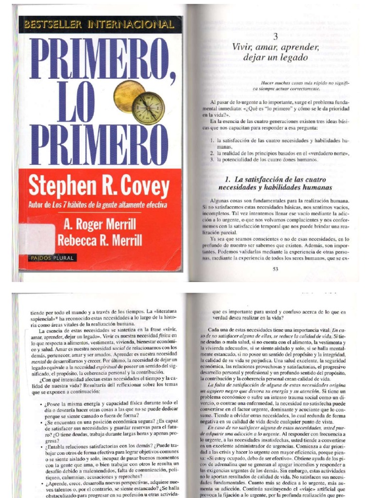 COVEY, Primero, Lo Primero Pgs 53 A 89 | PDF