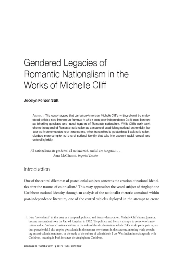Nationalism in Cliff | PDF | Postcolonialism | Romanticism
