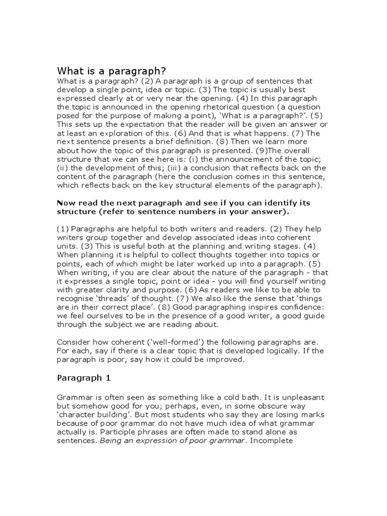 What Is A Paragraph | PDF