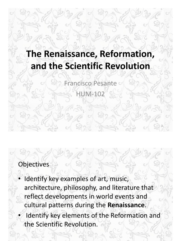 The Renaissance Reformation and The Scientific Revolution | PDF ...
