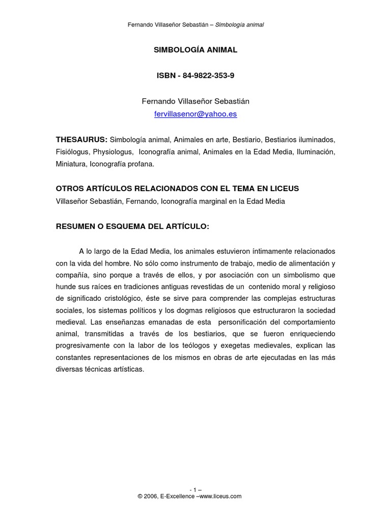 Simbologia Animal | PDF | Unicornio | Baja Edad Media