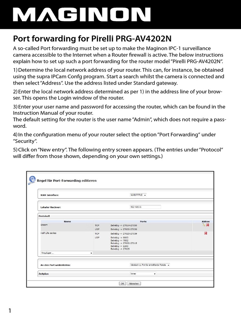 Pirelli Prg-Av4202n en | PDF | Router (Computing) | Port (Computer ...