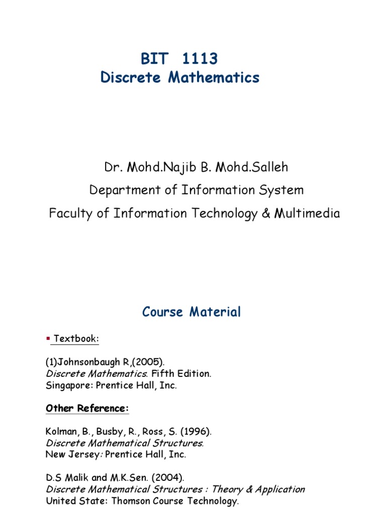 Discrete Mathematics | PDF | Discrete Mathematics | Computer Science