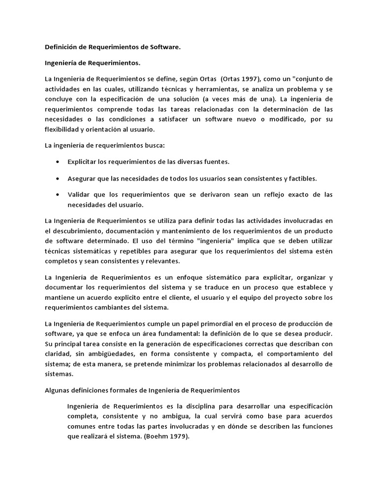 Definición de Requerimientos de Software | Descargar gratis PDF ...