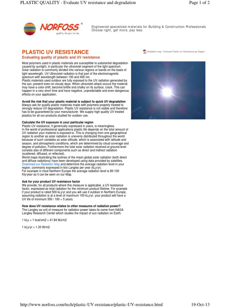 Plastic UV Re Kly | PDF | Ultraviolet | Plastic
