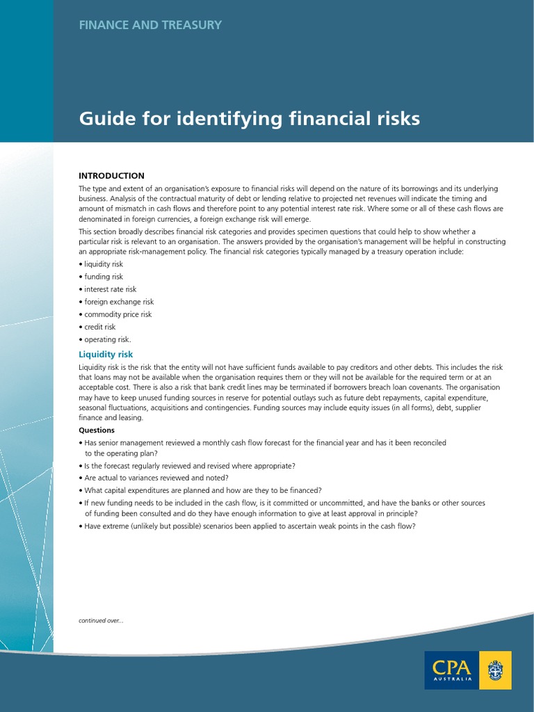 Guide For Identifying Financial Risks | PDF | Financial Markets | Interest