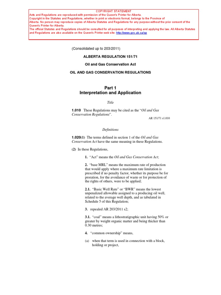 Ogc Reg 151 71 Ogcr | PDF | Oil Well | Waste