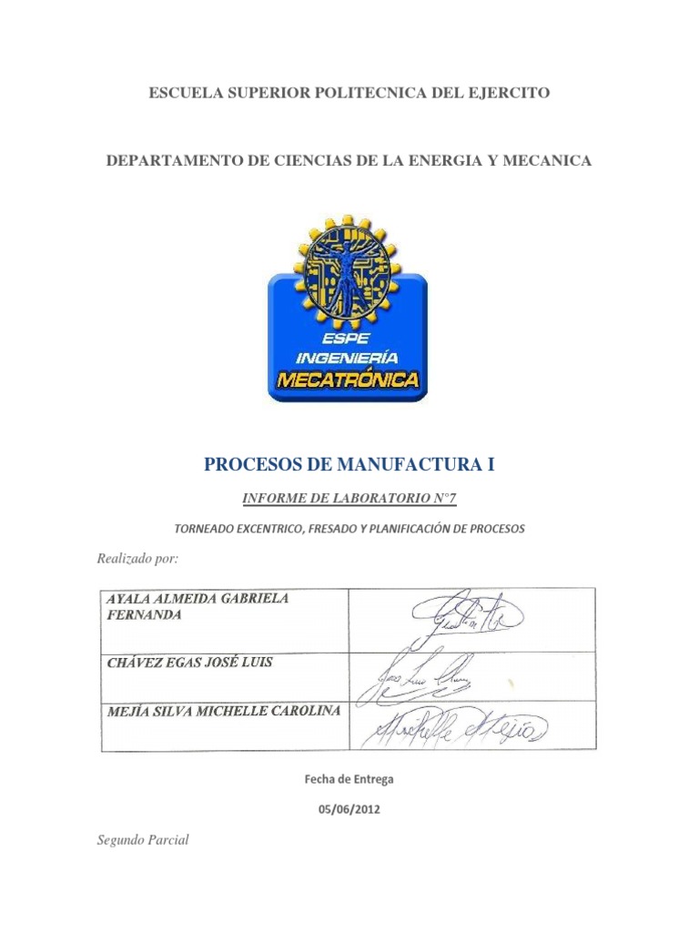 Informe sobre Torneado Excéntrico | PDF | Engranaje | Artesanías