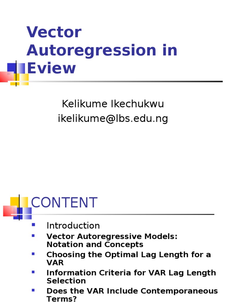 Vector Auto Regression in Eview Ike | PDF | Vector Autoregression ...