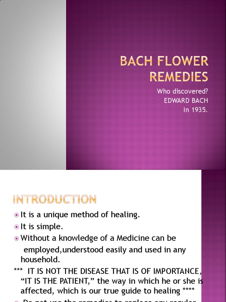 Bach Flower Remedies | PDF | Bach Flower Remedies | Psychological Concepts