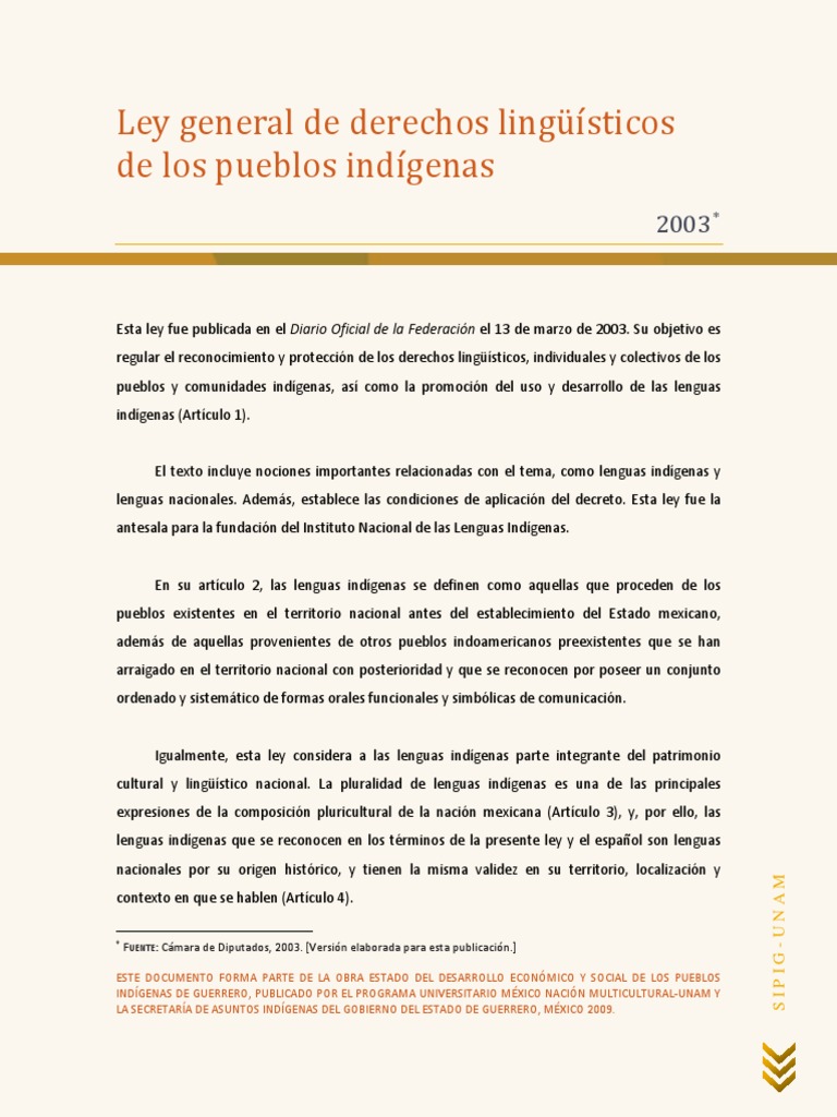 Ley General de Derechos Linguisticos | PDF | Gente indígena | Pueblos ...